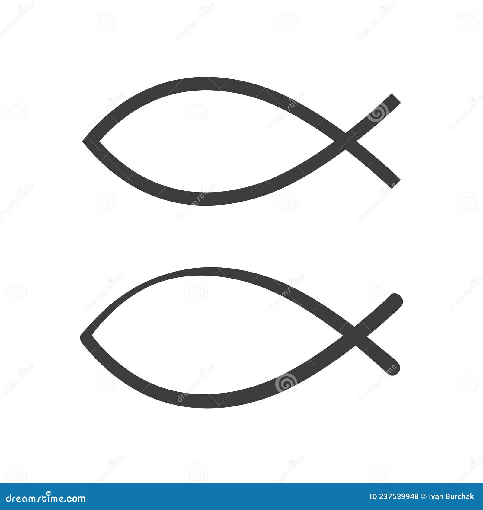 Christian Ichthys or Ichthus Sign. Flat Isolated Christian Illustration ... Christian Ichthys or Ichthus Sign. Flat Isolated Christian Illustration ...