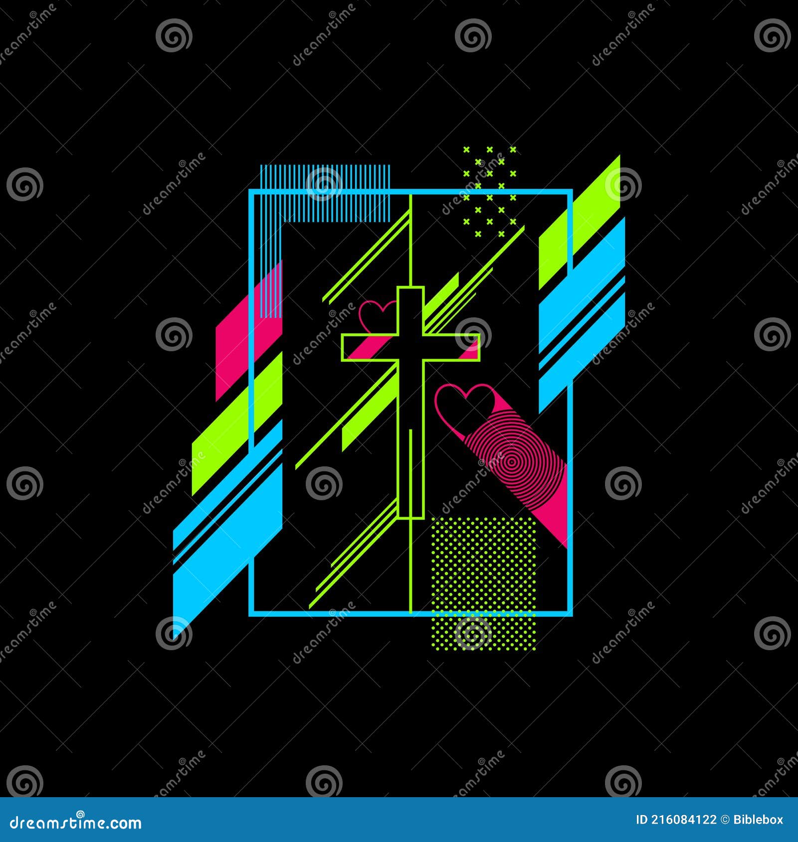 Christian Illustration with Biblical Symbols and Abstract Elements ...