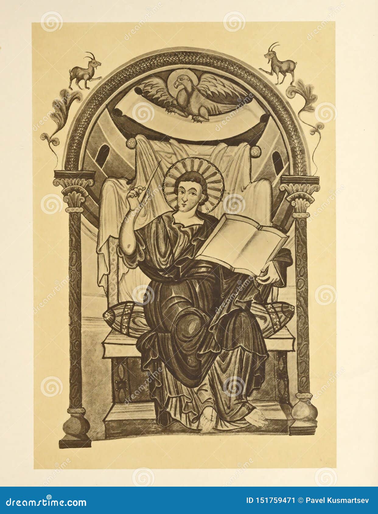 Christian Illustration. Old Image Stock Illustration - Illustration of ...