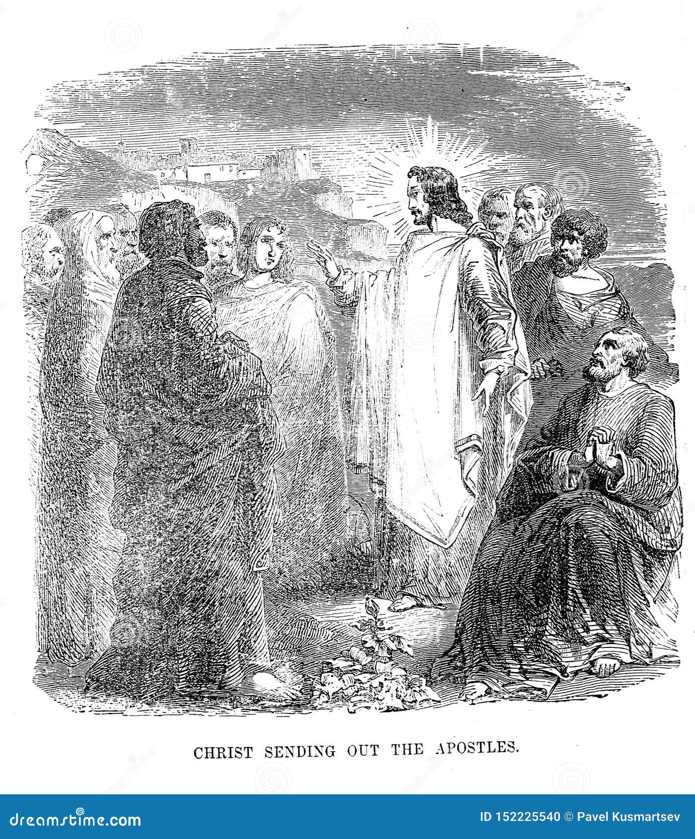 Christian Illustration. Old Image Stock Illustration - Illustration of ...