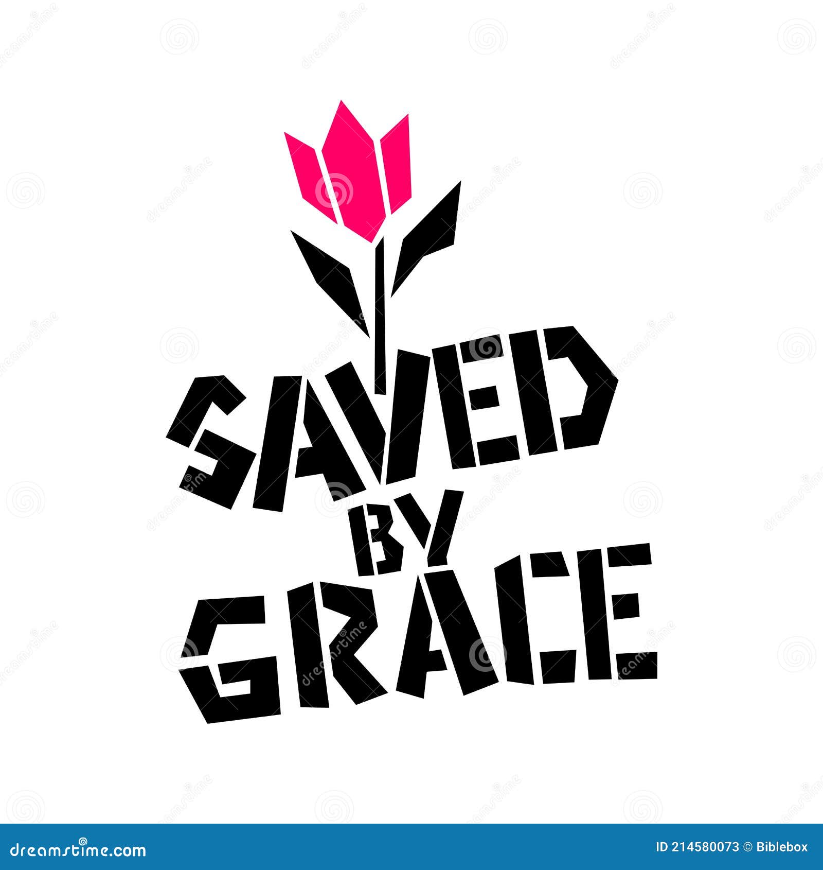 Saved By Grace Christian Emblem Lettering Collection Cartoon Vector ...