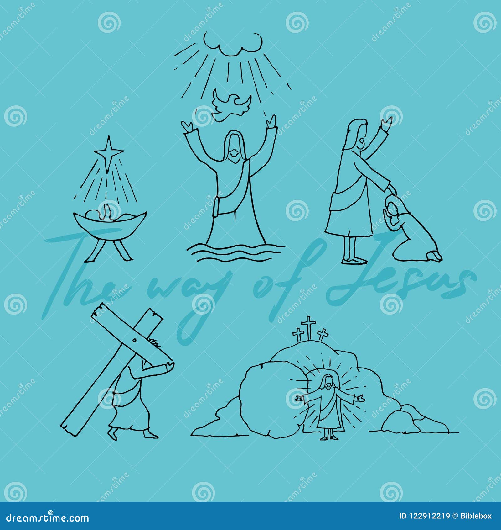 Christian Illustration. the Way of Jesus. Stock Vector - Illustration ...