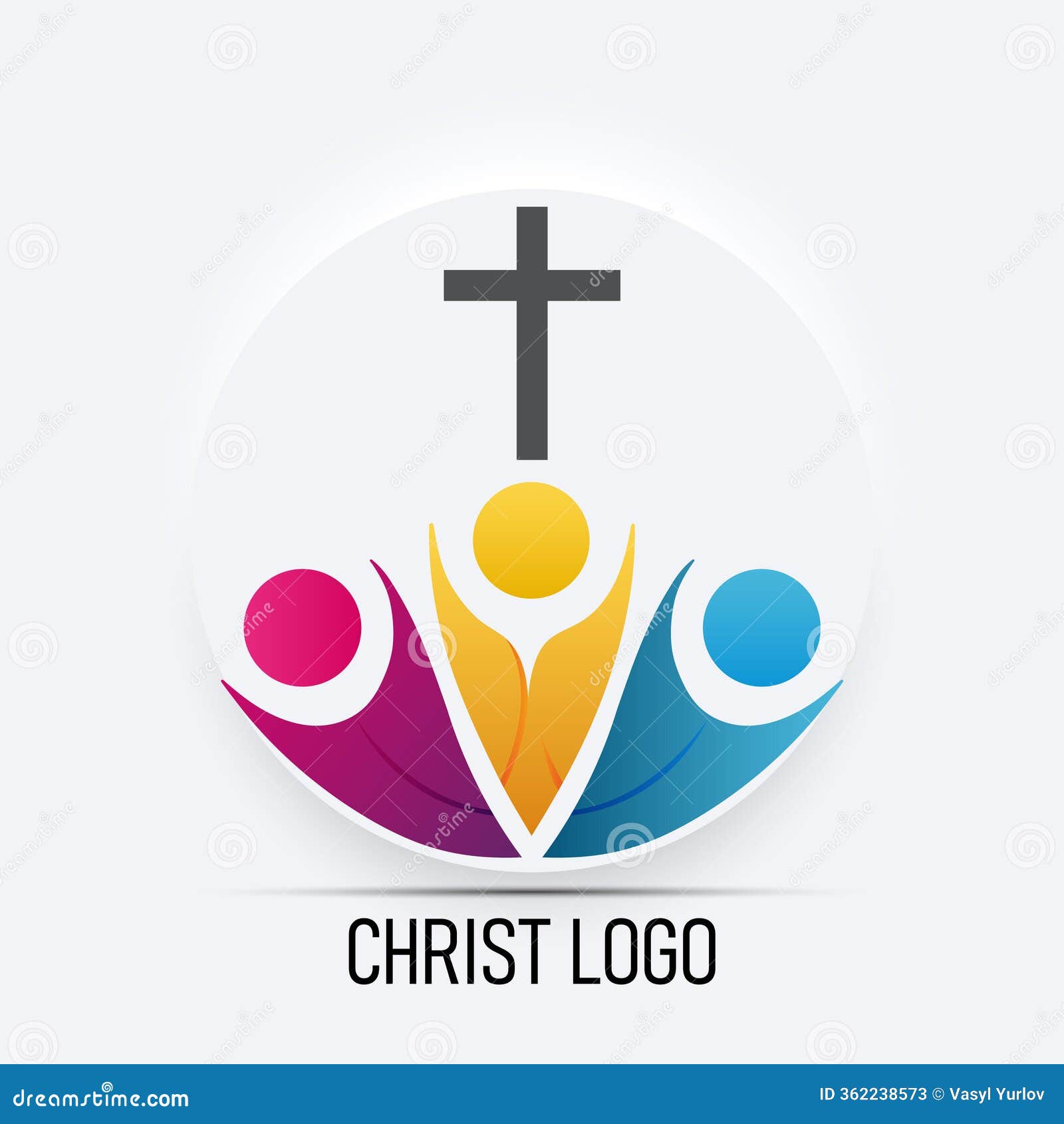 Christian Logo Cross Unity People Stock Illustration - Illustration of ...