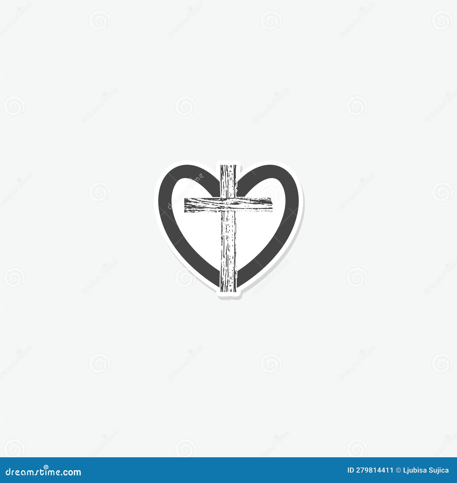 Christian Logo Heart with a Cross Sticker Icon Stock Vector ... Christian Logo Heart with a Cross Sticker Icon Stock Vector ...