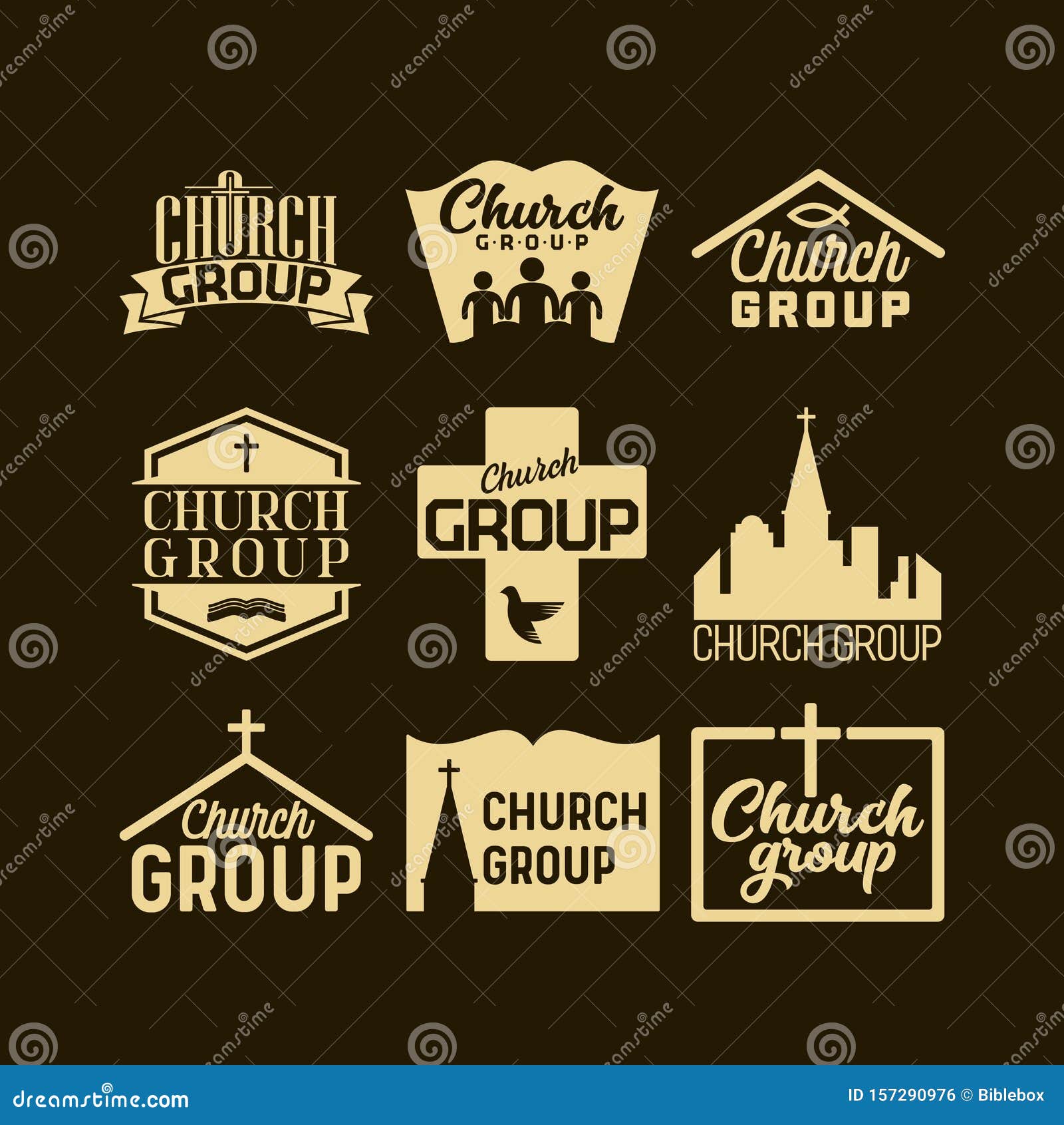 Christian Logos, Banners And Stickers. Foundation Of The Christian ...