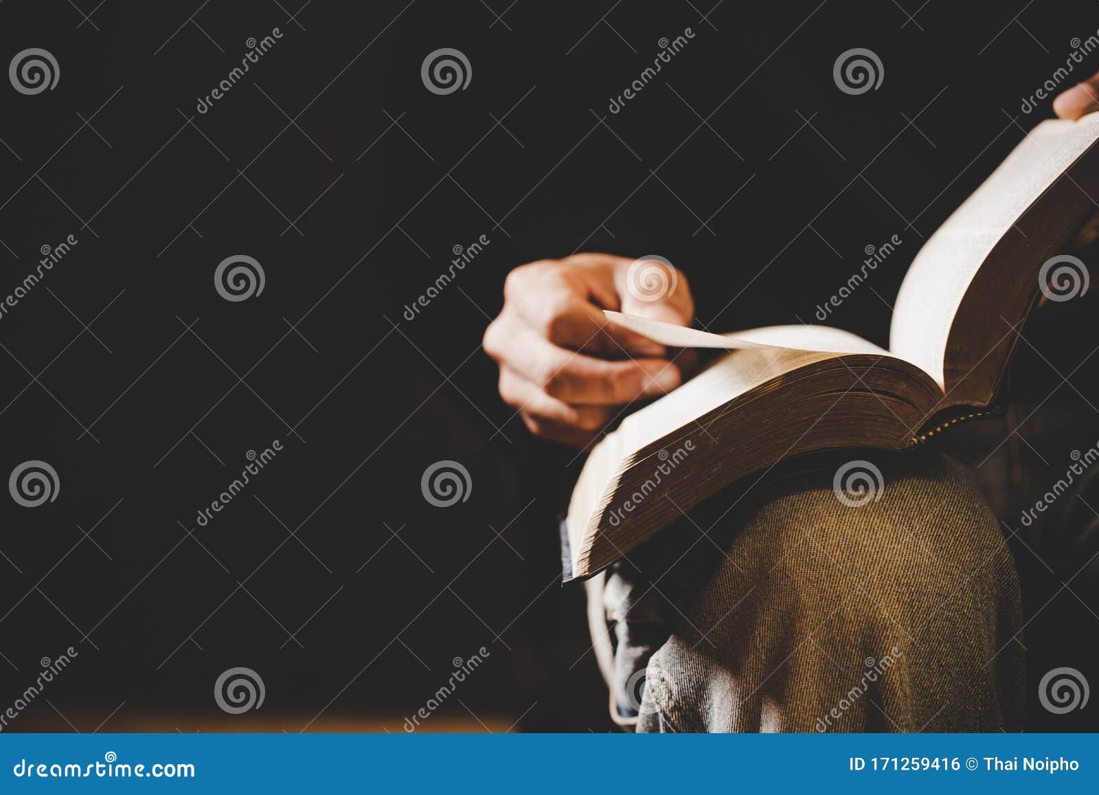 A Christian Man Reading the Bible Stock Photo - Image of icon, symbols ...