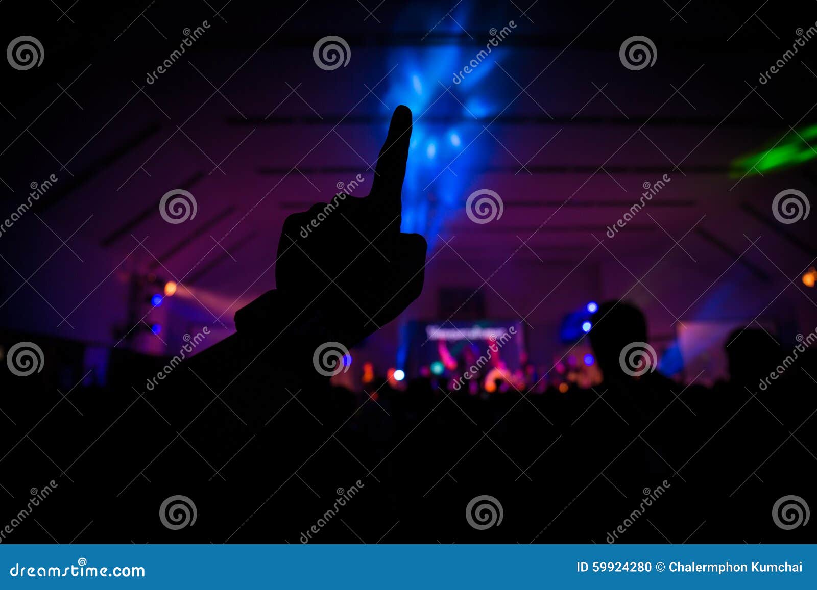 Christian Music Concert with Raised Hand Stock Photo - Image of praise ...