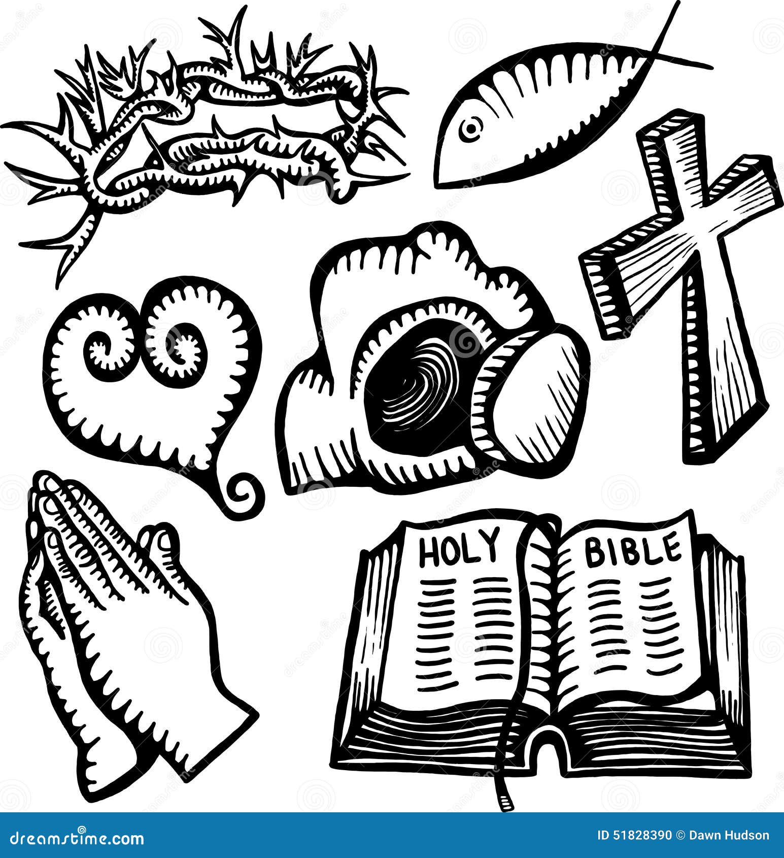Christian Objects stock illustration. Illustration of drawing - 51828390