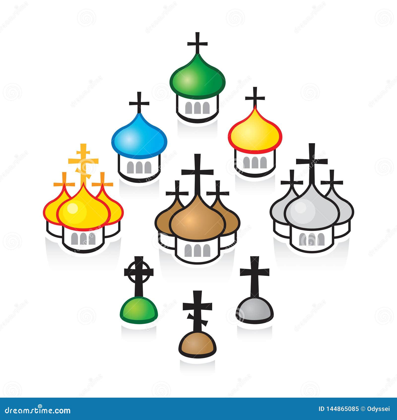 Religious Temples And Worship Places Cartoon Vector | CartoonDealer.com ...