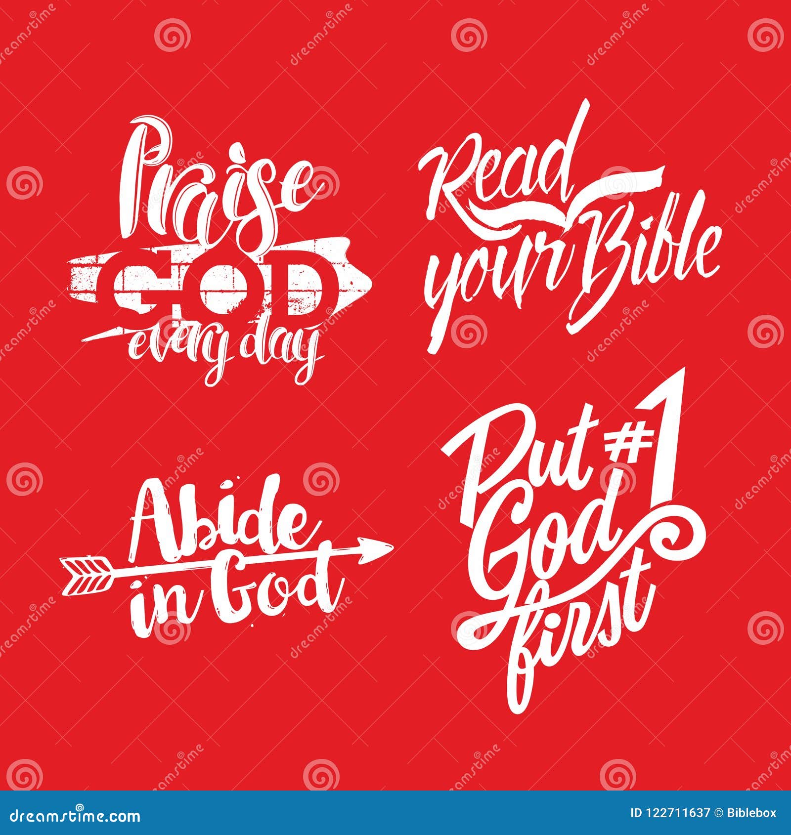 Christian Phrase. Lettering. Words Stock Vector - Illustration of psalm ...
