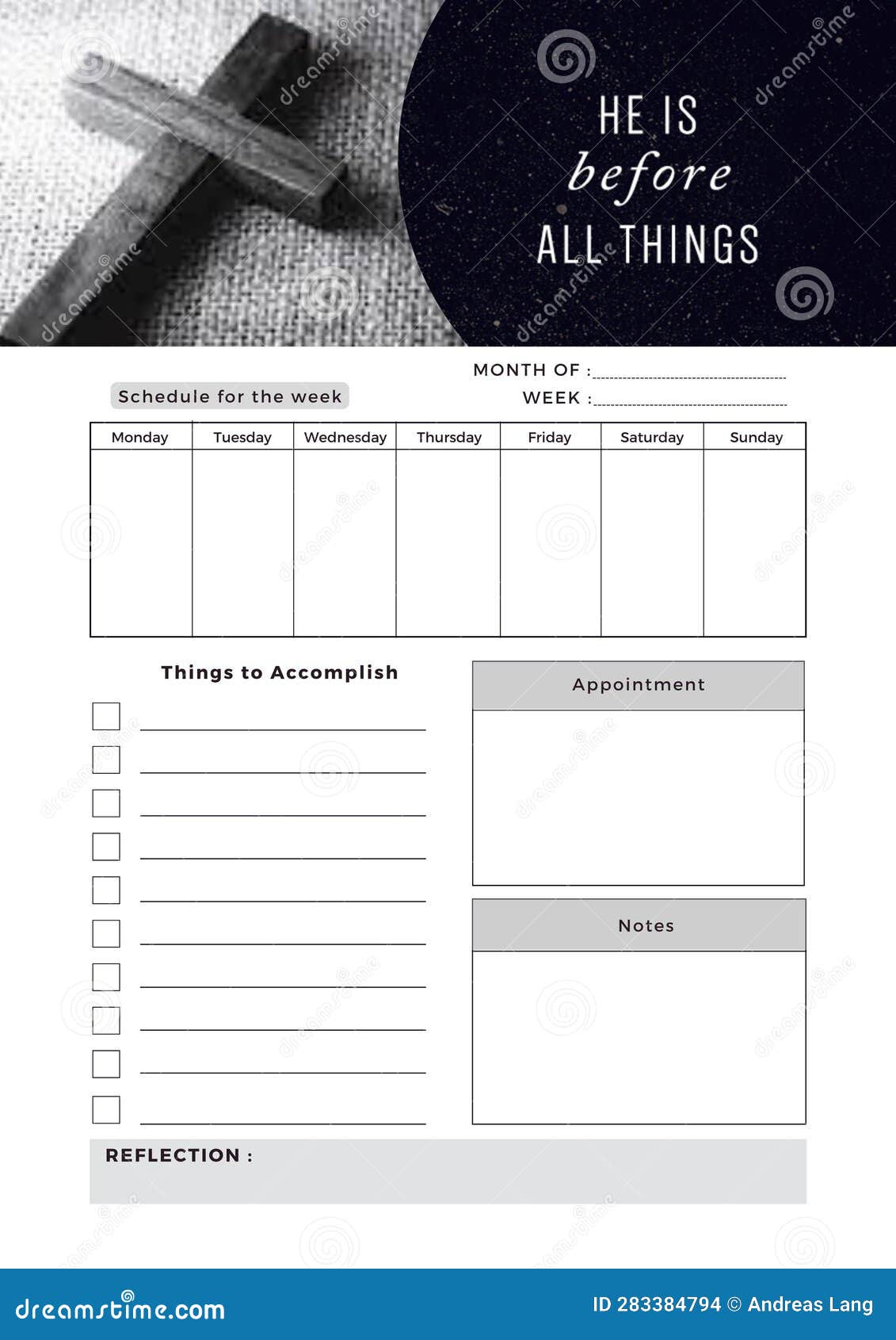 Christian Planner Digital Planning Insert Sheet Printable Page Template ...
