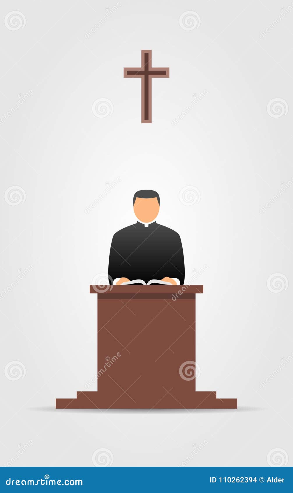 Christian Pastor Icon. Vector Illustration Stock Vector - Illustration ...