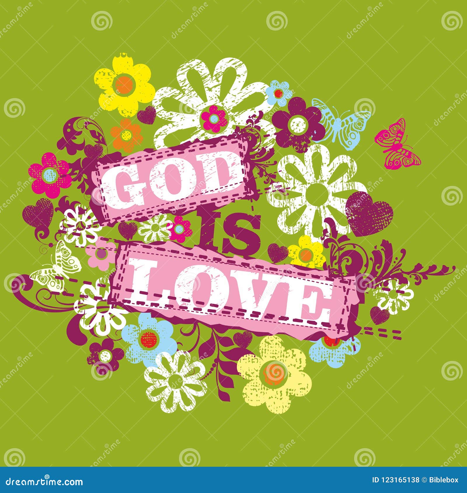 Christian Print. God is Love. Stock Vector - Illustration of cross ...