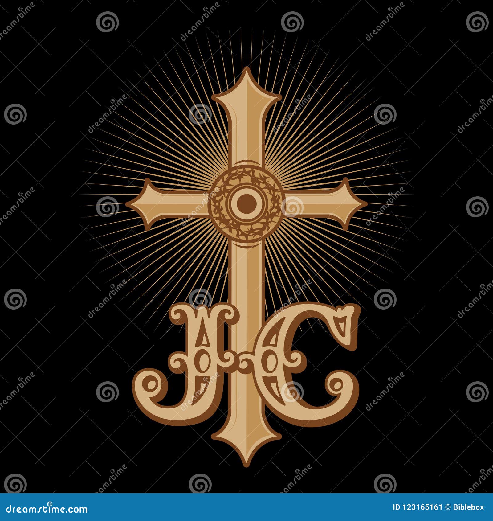 Christian Print. the Gothic Cross of Jesus Christ. Stock Vector ...