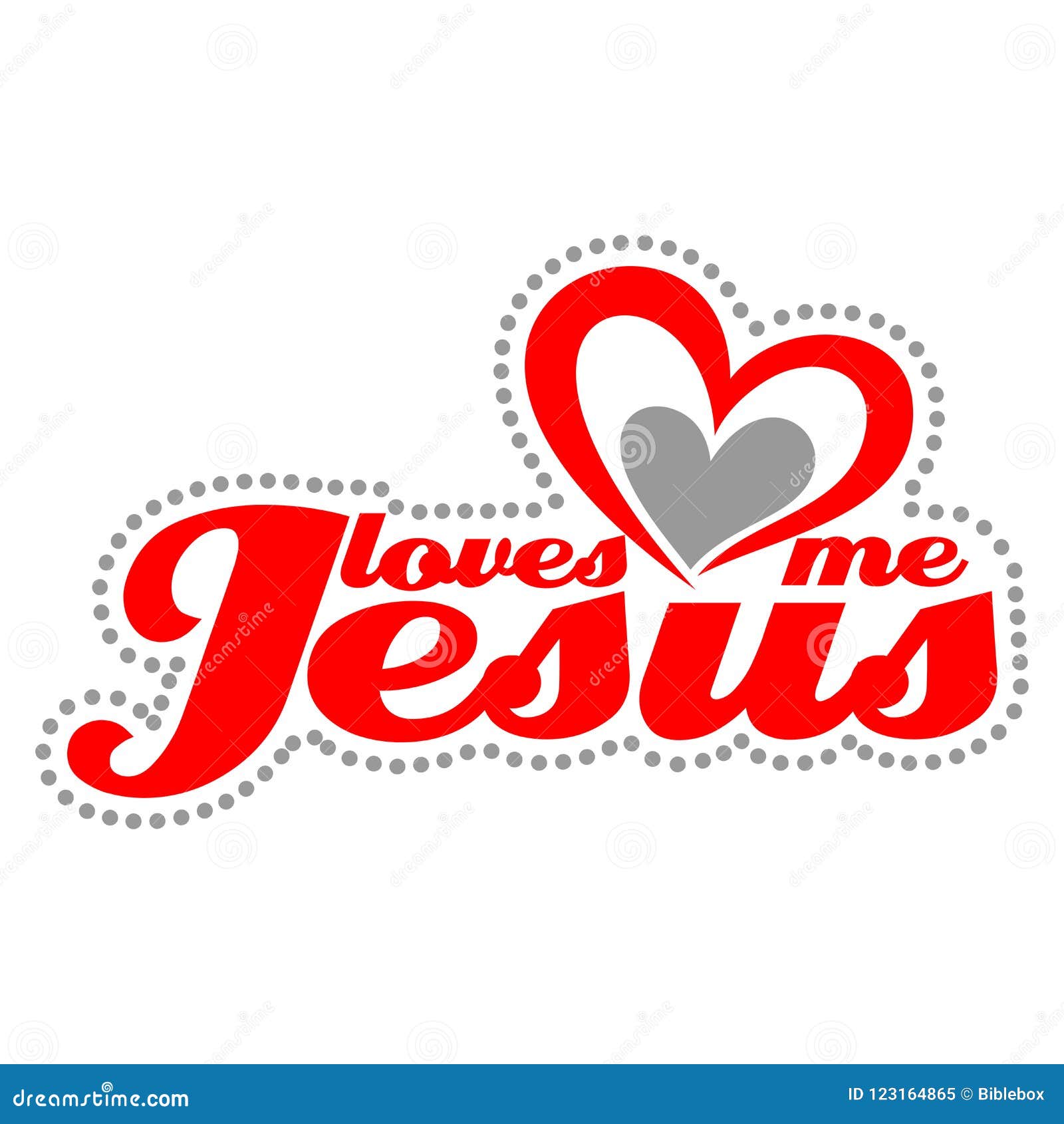Christian Print. Jesus Loves Me. Stock Vector - Illustration of ...