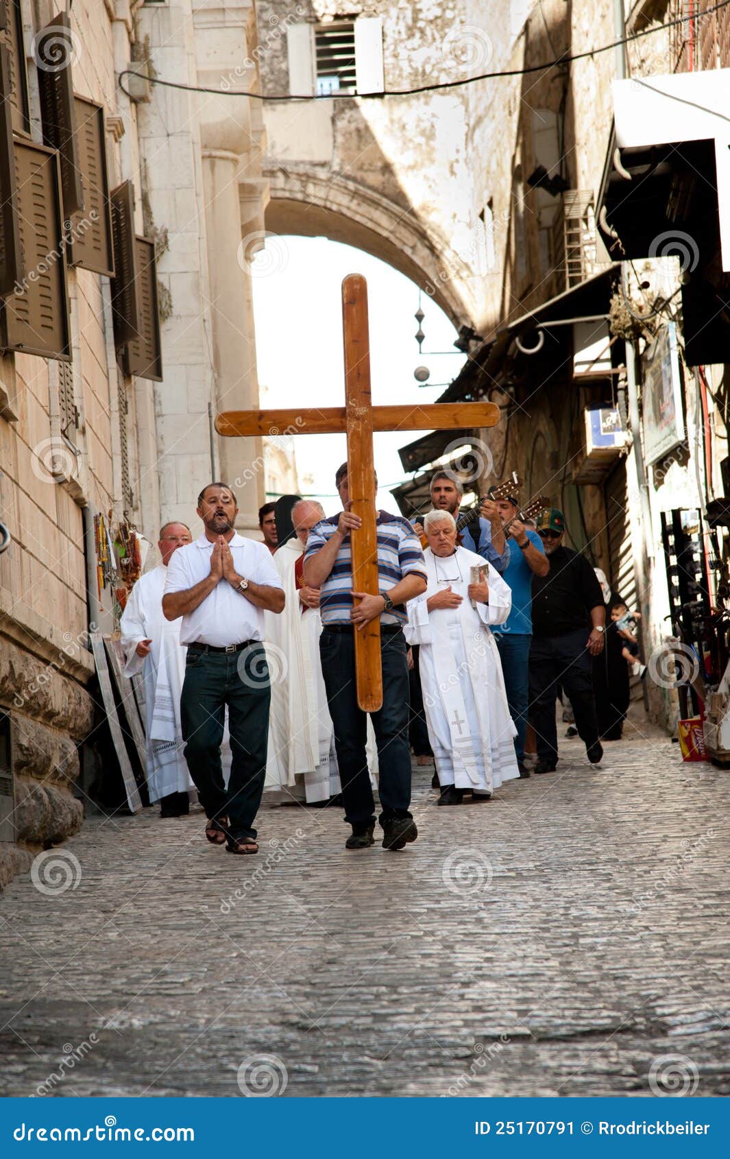 Christian Procession on Jerusalem S Via Dolorosa Editorial Photo ...