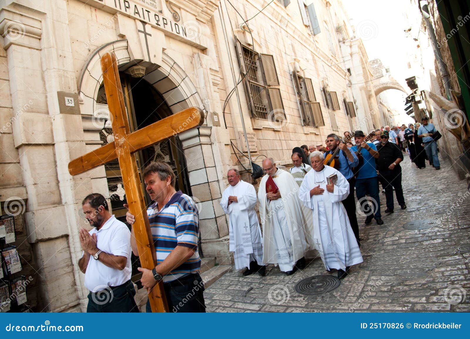 Christian Procession On Jerusalem's Via Dolorosa Editorial Photo ...