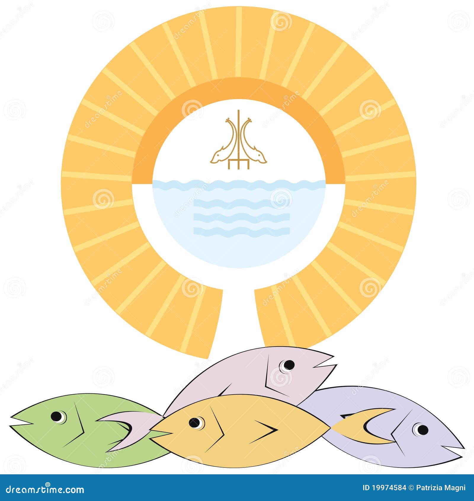 Christian Religion Border Frame With Crosses At The Corners. Outline ...
