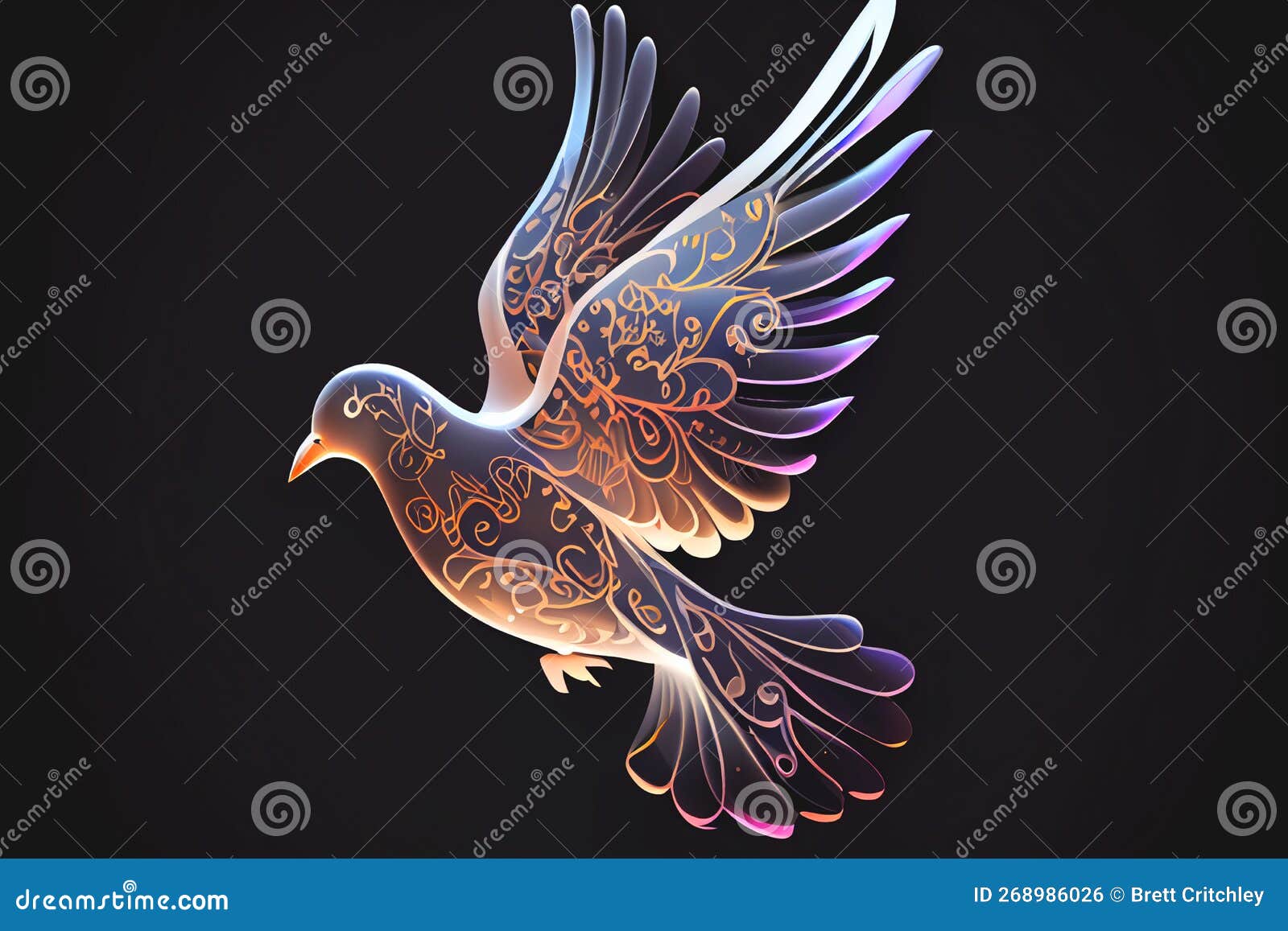 Christian Religion Light Dove Bird of Peace Stock Illustration ...