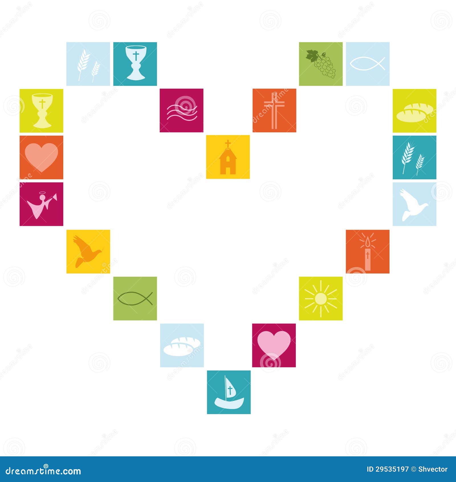 Christian Religion Border Frame With Crosses At The Corners. Outline ...