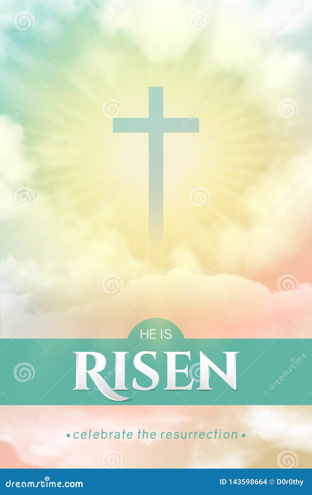 Christian Religious Design for Easter Celebration. Rectangular Vertical ...