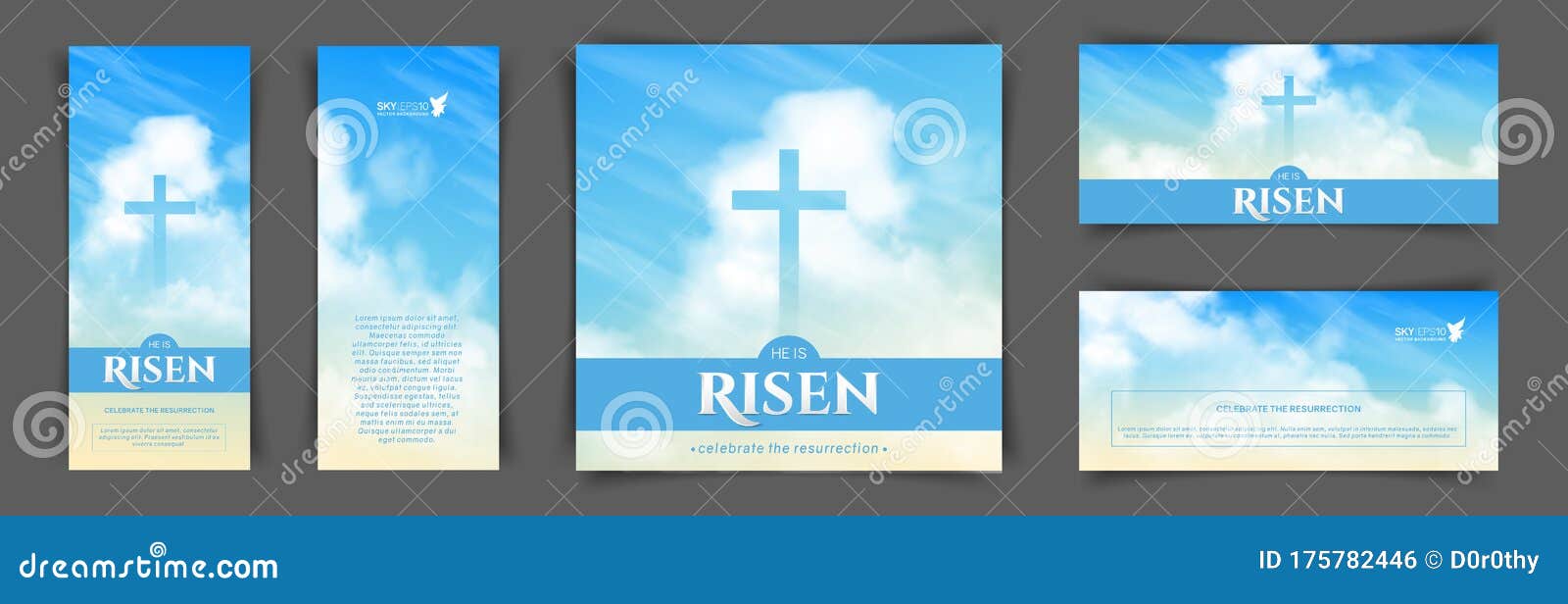 Christian Religious Design for Easter Celebration. a Set of Vector ...
