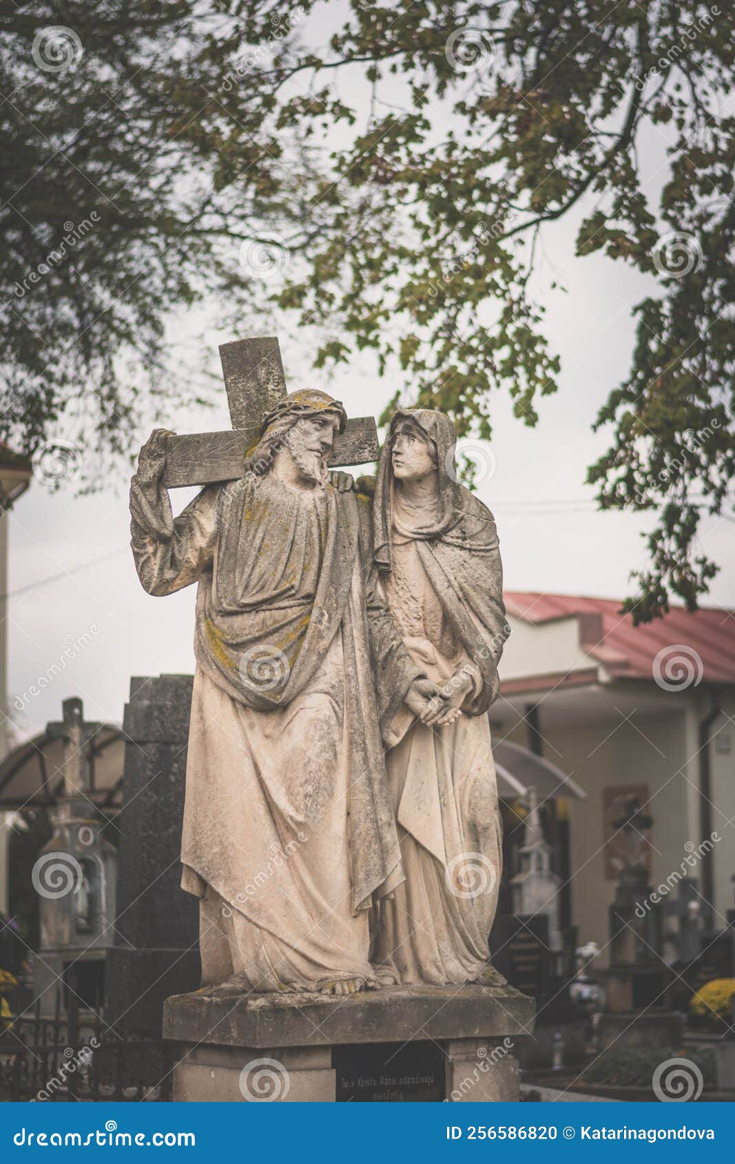 Religious Statues in the Cemetery Stock Photo - Image of decoration ...