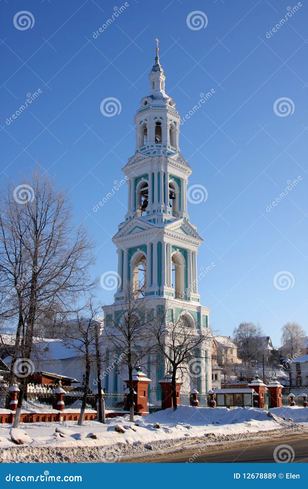 Christian Russian Bell Tower in Monastery Stock Image - Image of nature ...