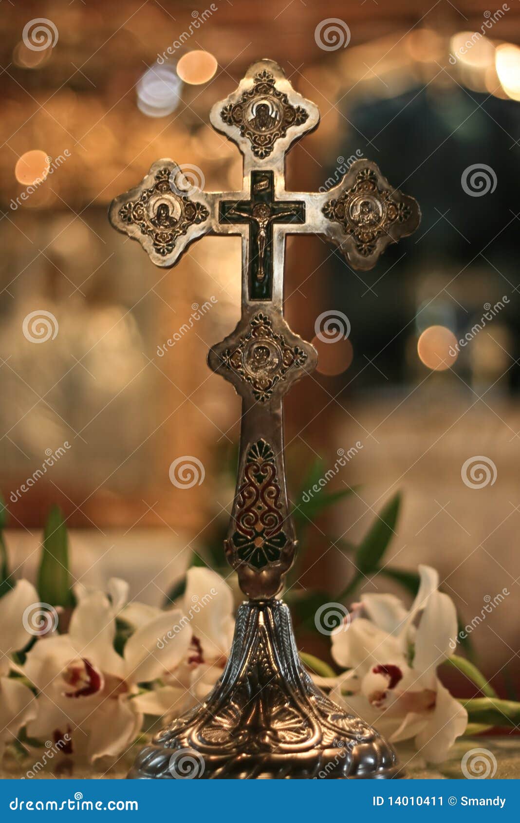 Christian Silver Cross in Church Stock Image - Image of gothic ...