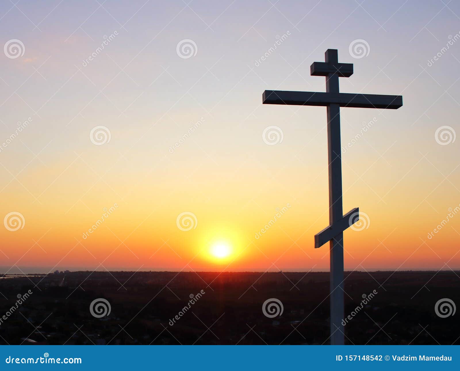 Christian Symbol at Sunset Texture Stock Photo - Image of christ ...