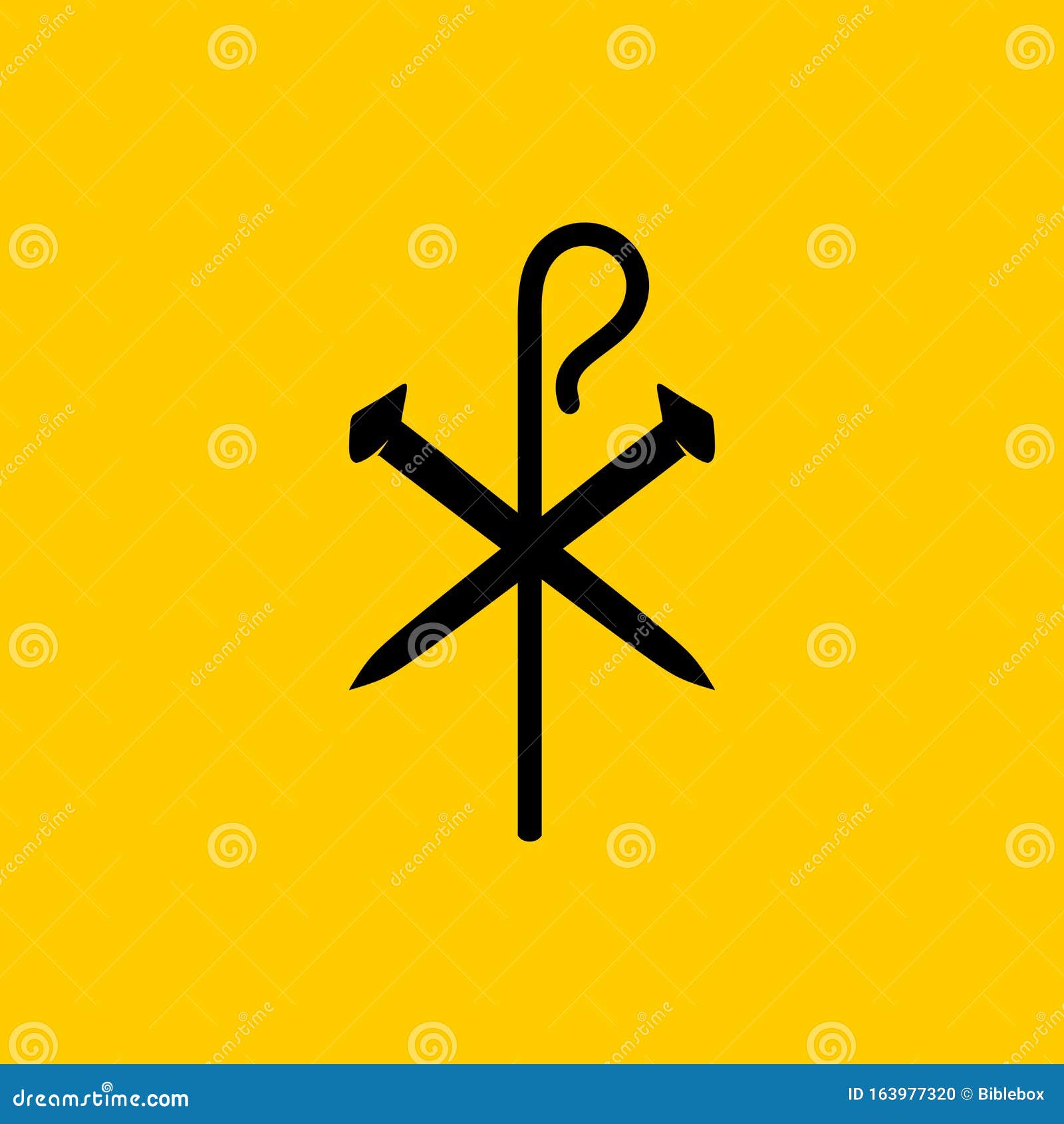 Christian Symbols. Crucifix Nails And Shepherd`s Staff Vector ... Christian Symbols. Crucifix Nails And Shepherd`s Staff Vector ...