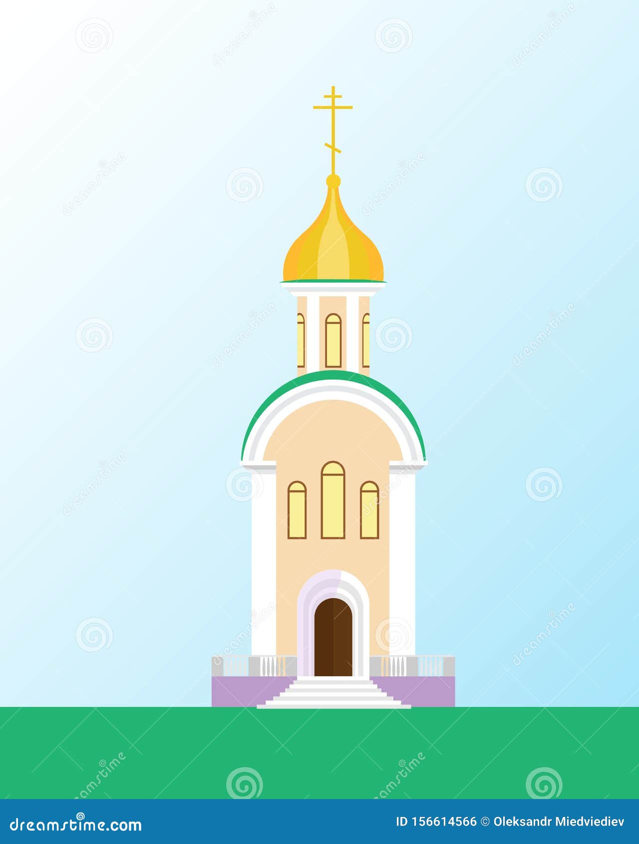 Christian Temple in a Flat Design. Vector Illustration. Stock Vector ...