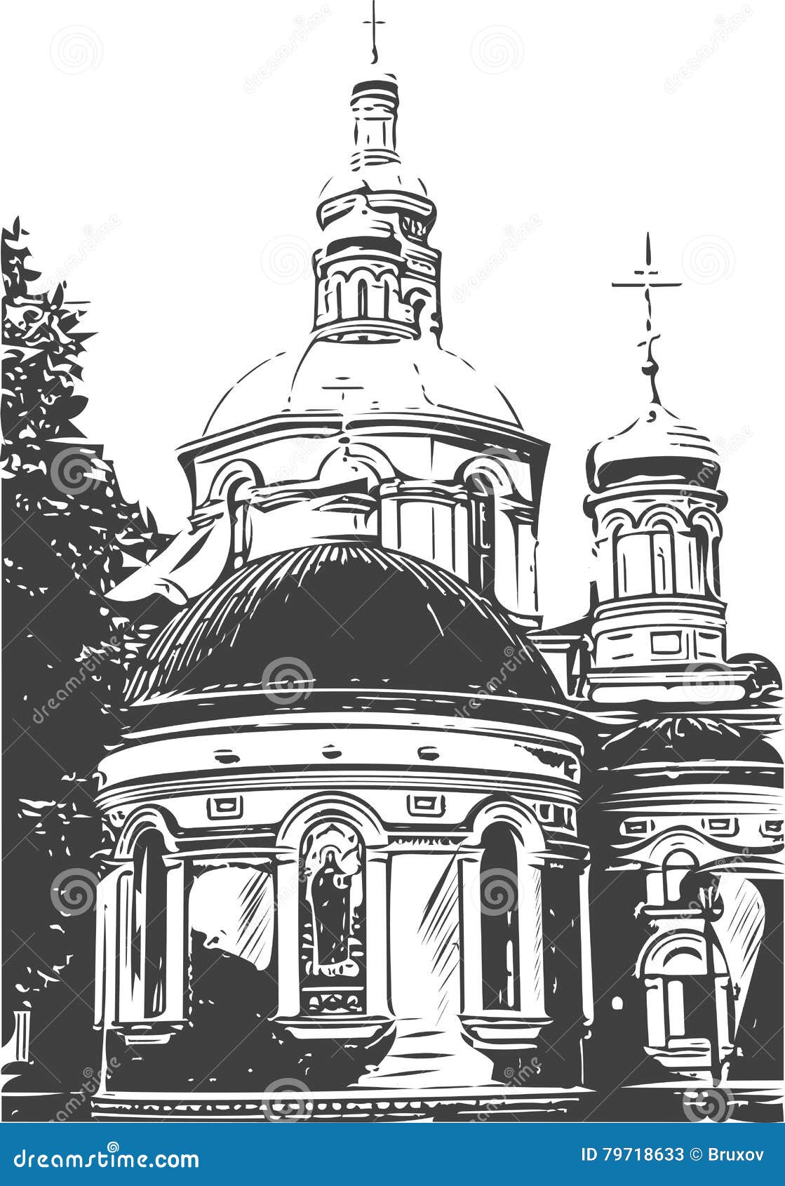 Christian Temple stock vector. Illustration of cathedral - 79718633