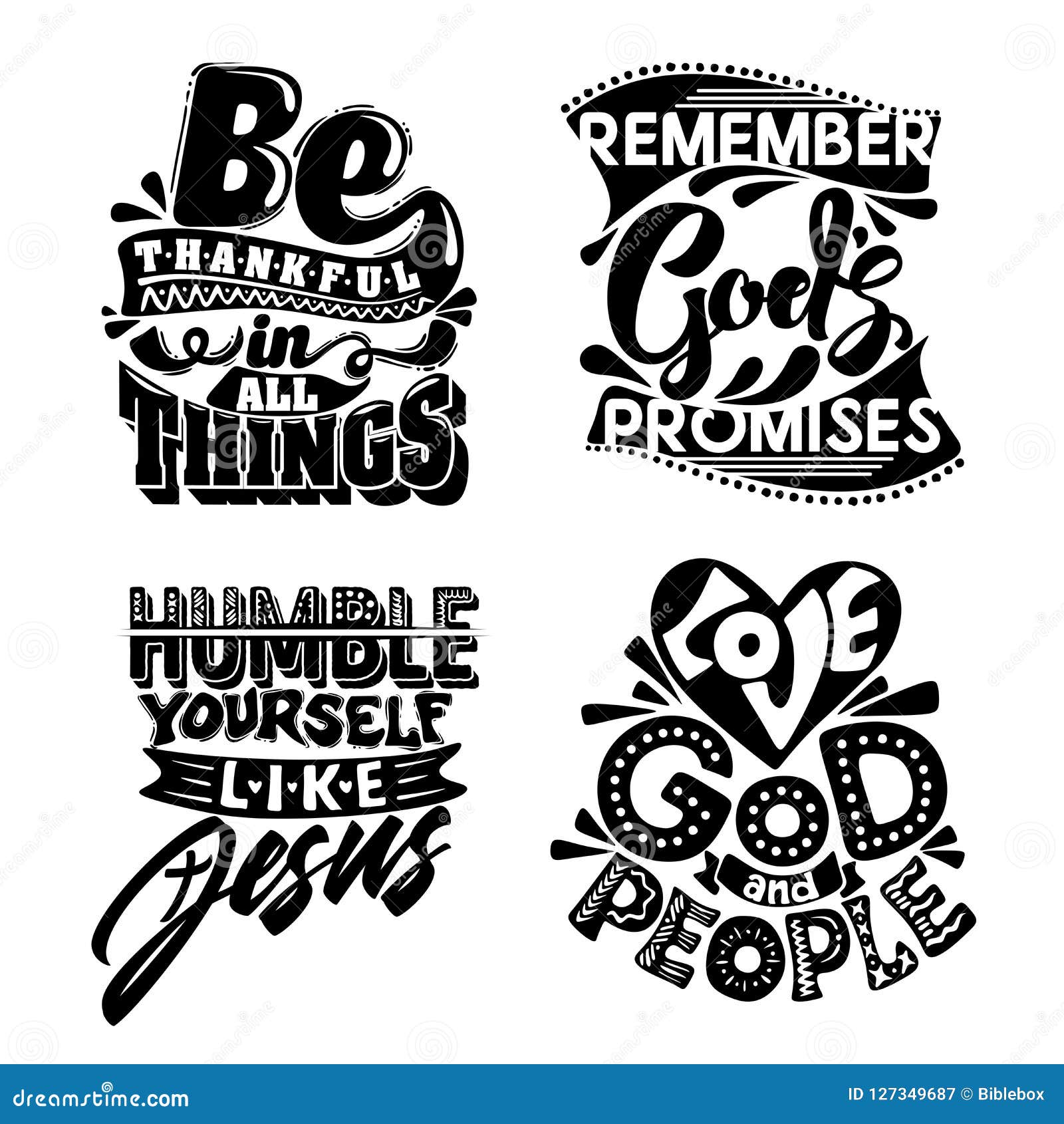 Christian Typography and Lettering. Illustration of the Phrases of ... Christian Typography and Lettering. Illustration of the Phrases of ...