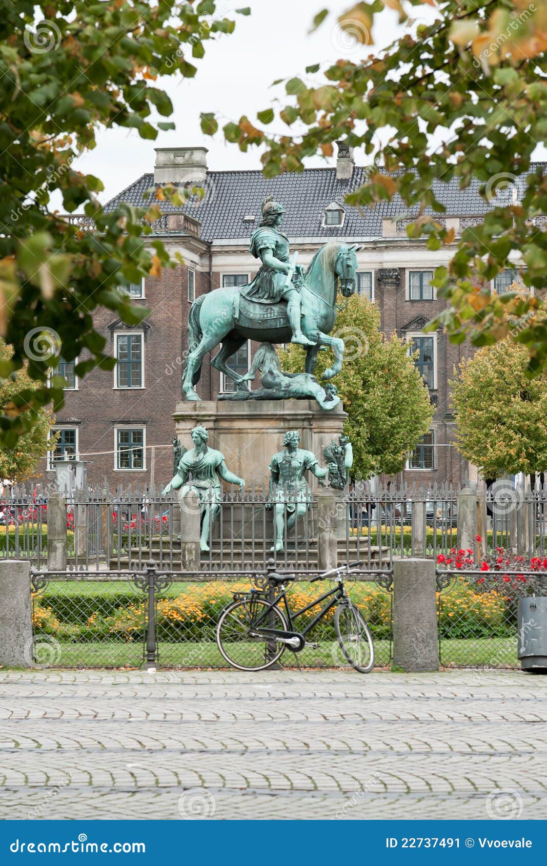 Christian V Statue in Copenhagen Stock Image - Image of bronze ...