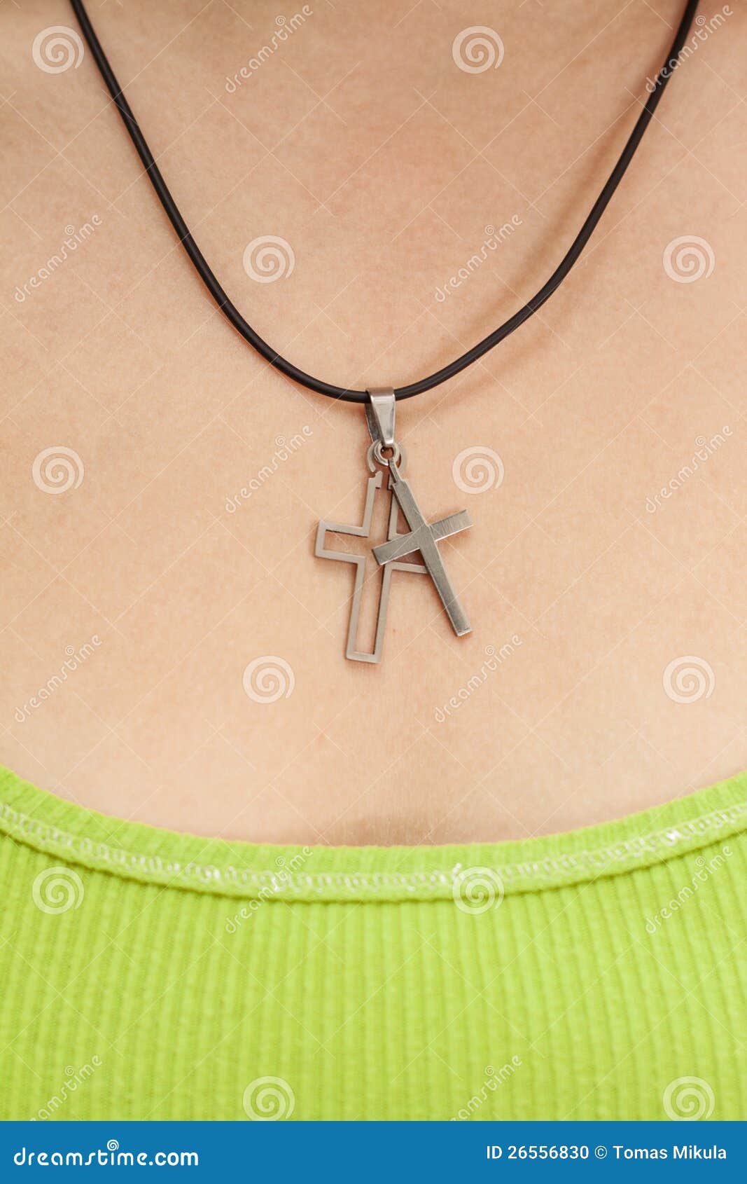 Christian Woman with Cross Necklace Stock Photo - Image of hair, woman ...