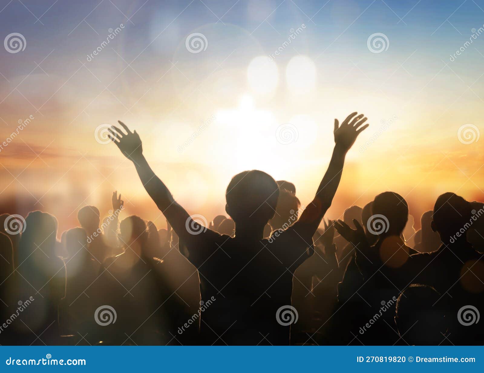Christian Concept, Christian Worship with Raised Hands Stock Photo ...