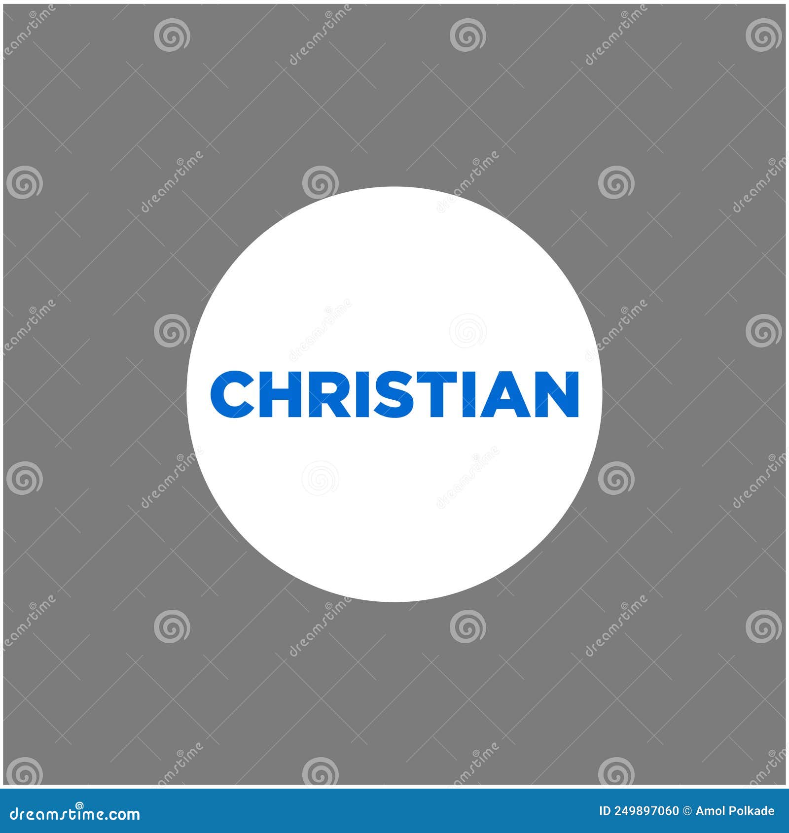 Christian Written on White Round Icon Stock Vector - Illustration of ...