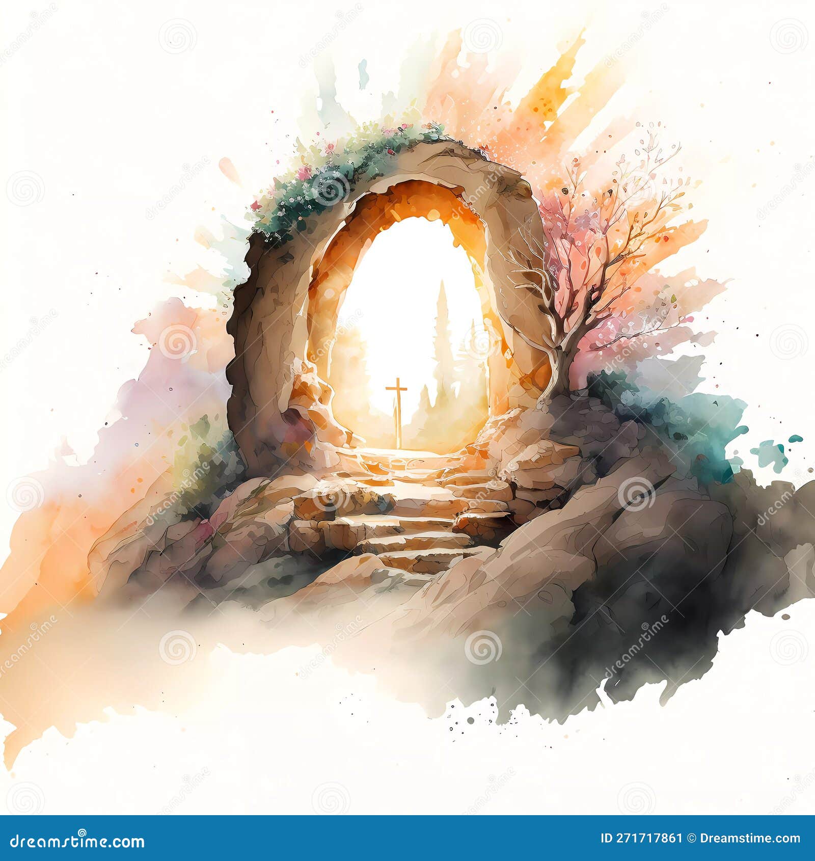 Empty Tomb Of Jesus Christ. Abandoned Shroud And Crown Of Thorns On The ...