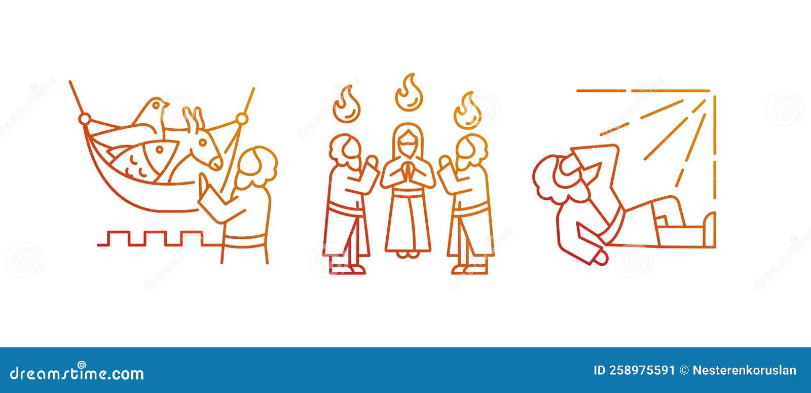 Biblical Characters John The Baptist Baptize Jesus Christ And People ...