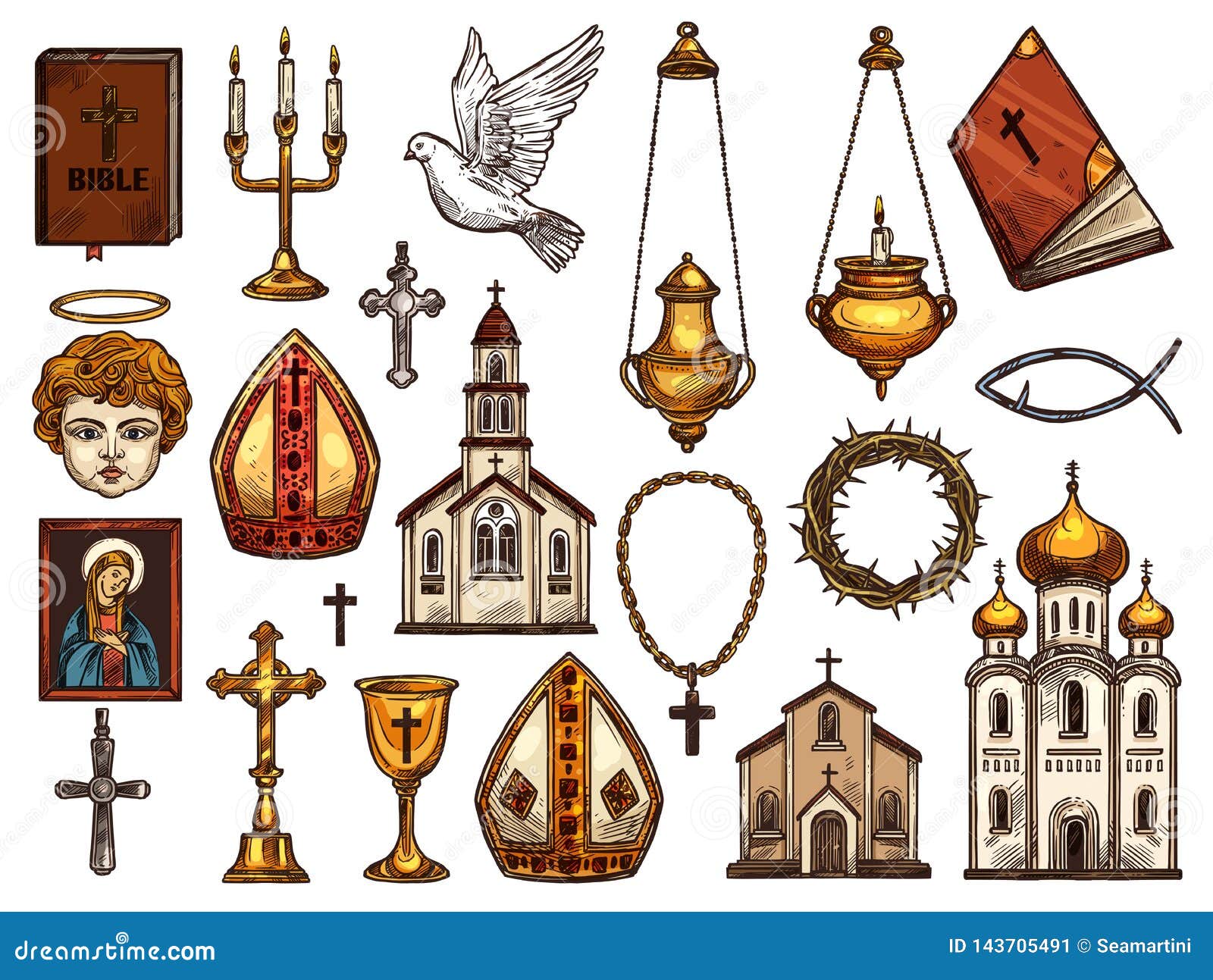 Christianity Religion Orthodox, Catholic Symbols Stock Vector ... Christianity Religion Orthodox, Catholic Symbols Stock Vector ...