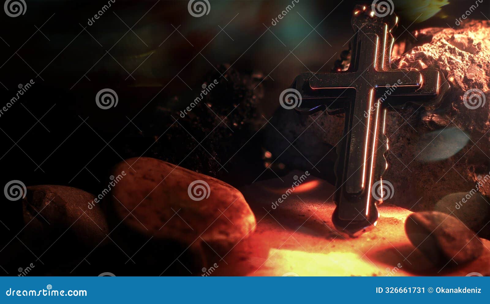Christianity Symbol Cross in Fire Stock Image - Image of life ...
