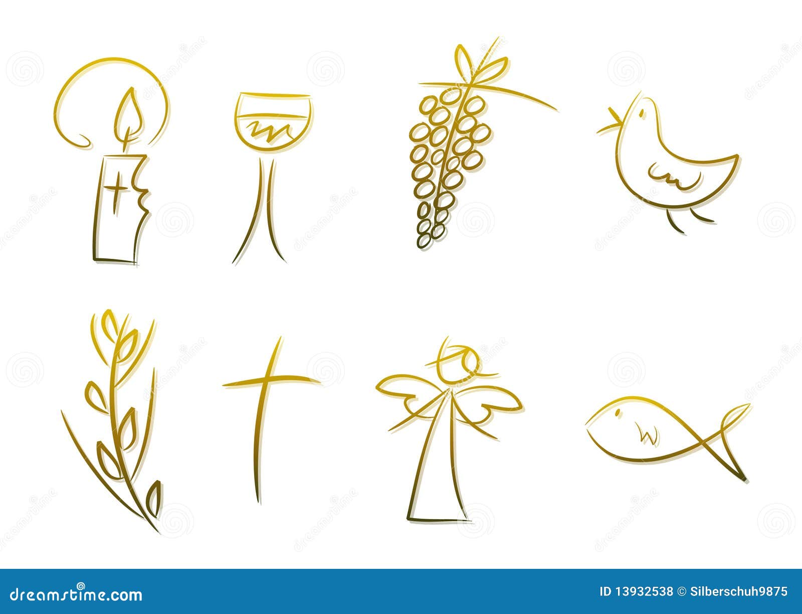 Christliche Symbole stock abbildung. Illustration von kreuz - 13932538