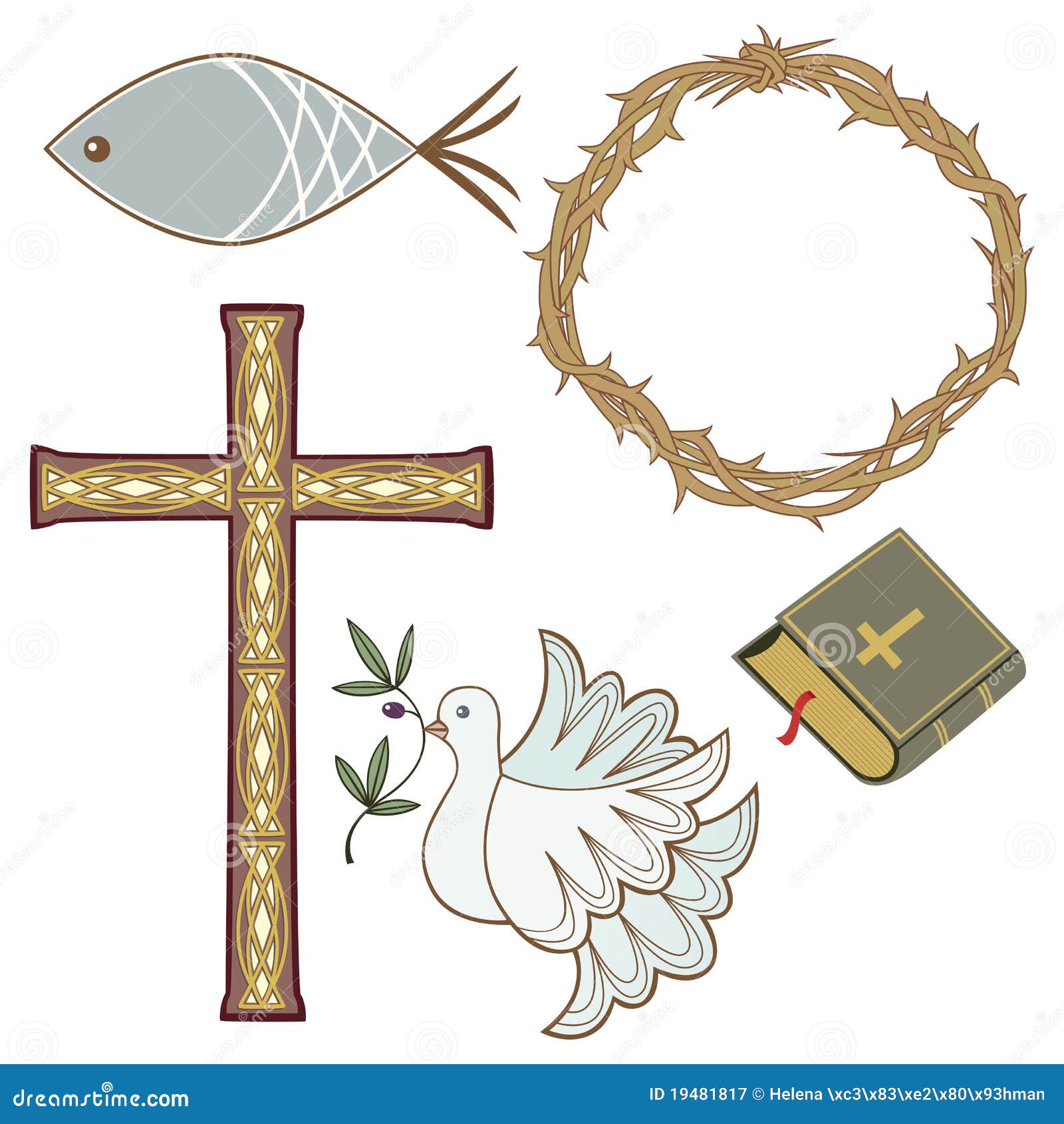 Christliche Symbole vektor abbildung. Illustration von gezeichnet ...