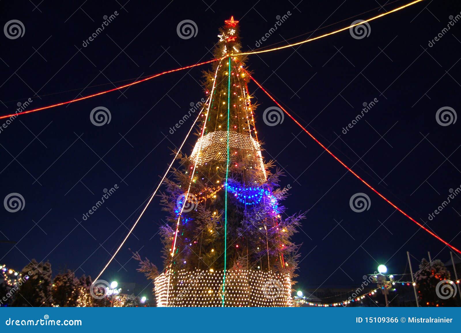 Christman tree stock photo. Image of globe, plaza, light - 15109366