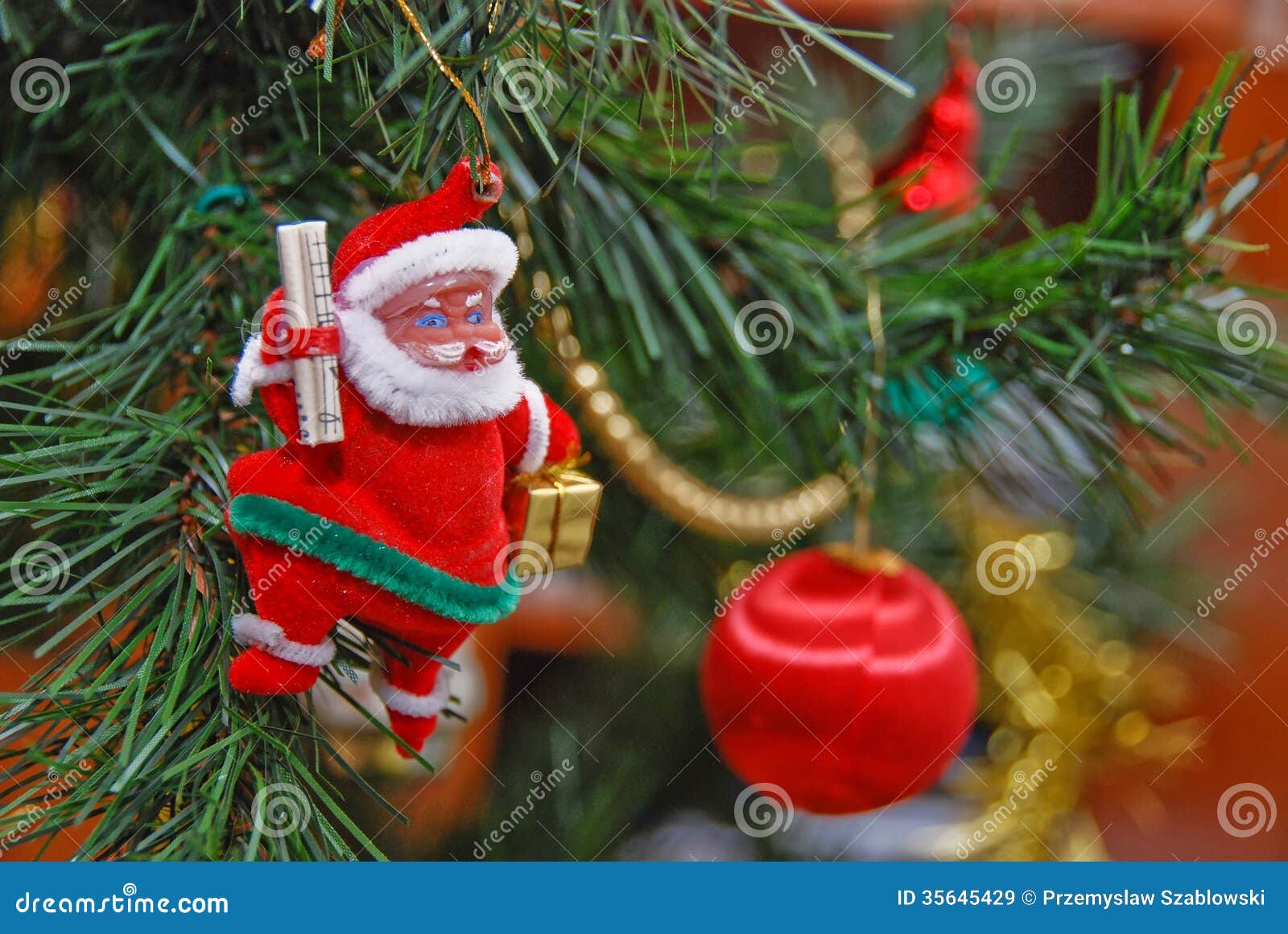 On the christman-tree stock image. Image of tree, decorative - 35645429
