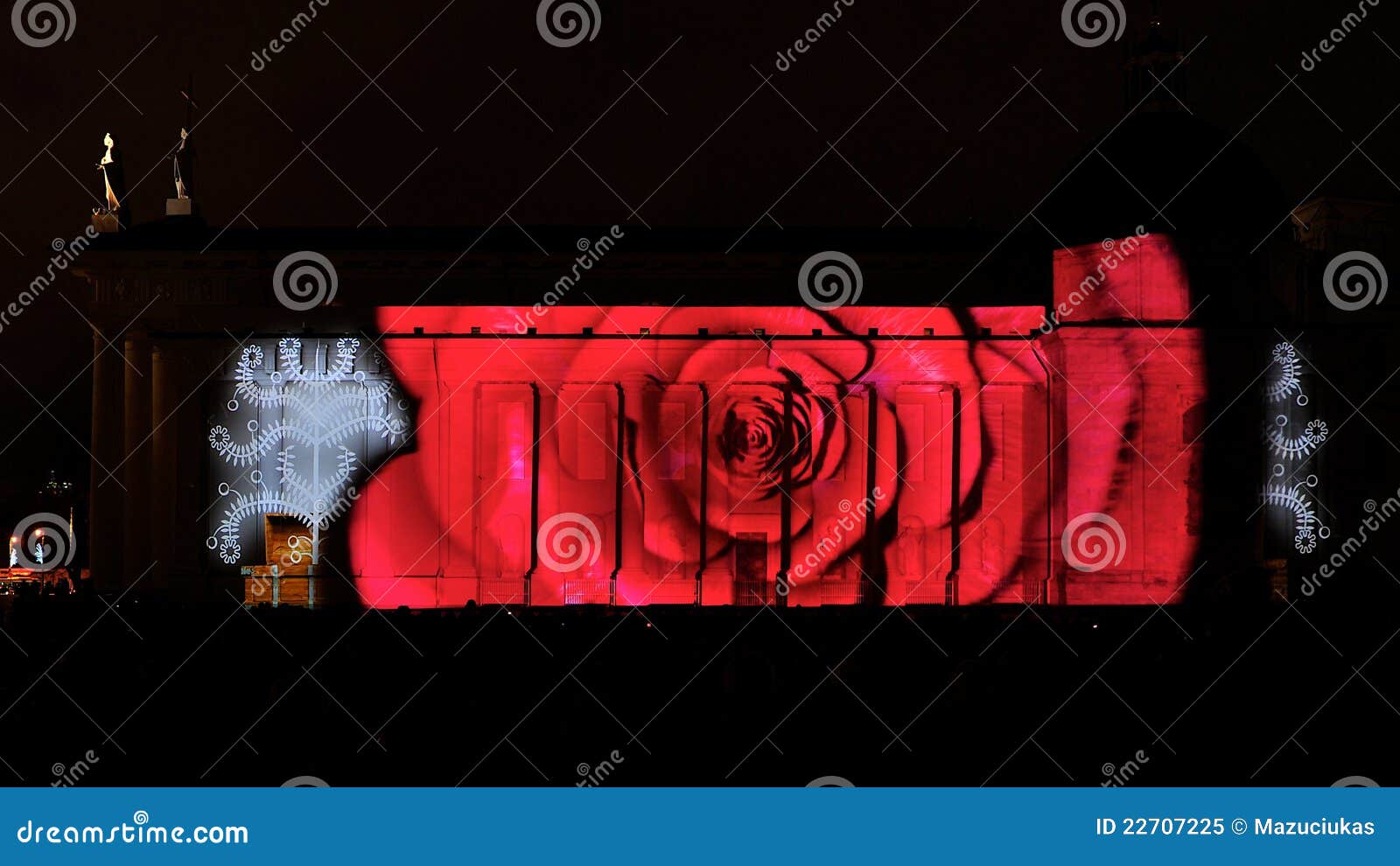 Christmas 4D Movie on Cathedral Wall Stock Image - Image of vilnius ...