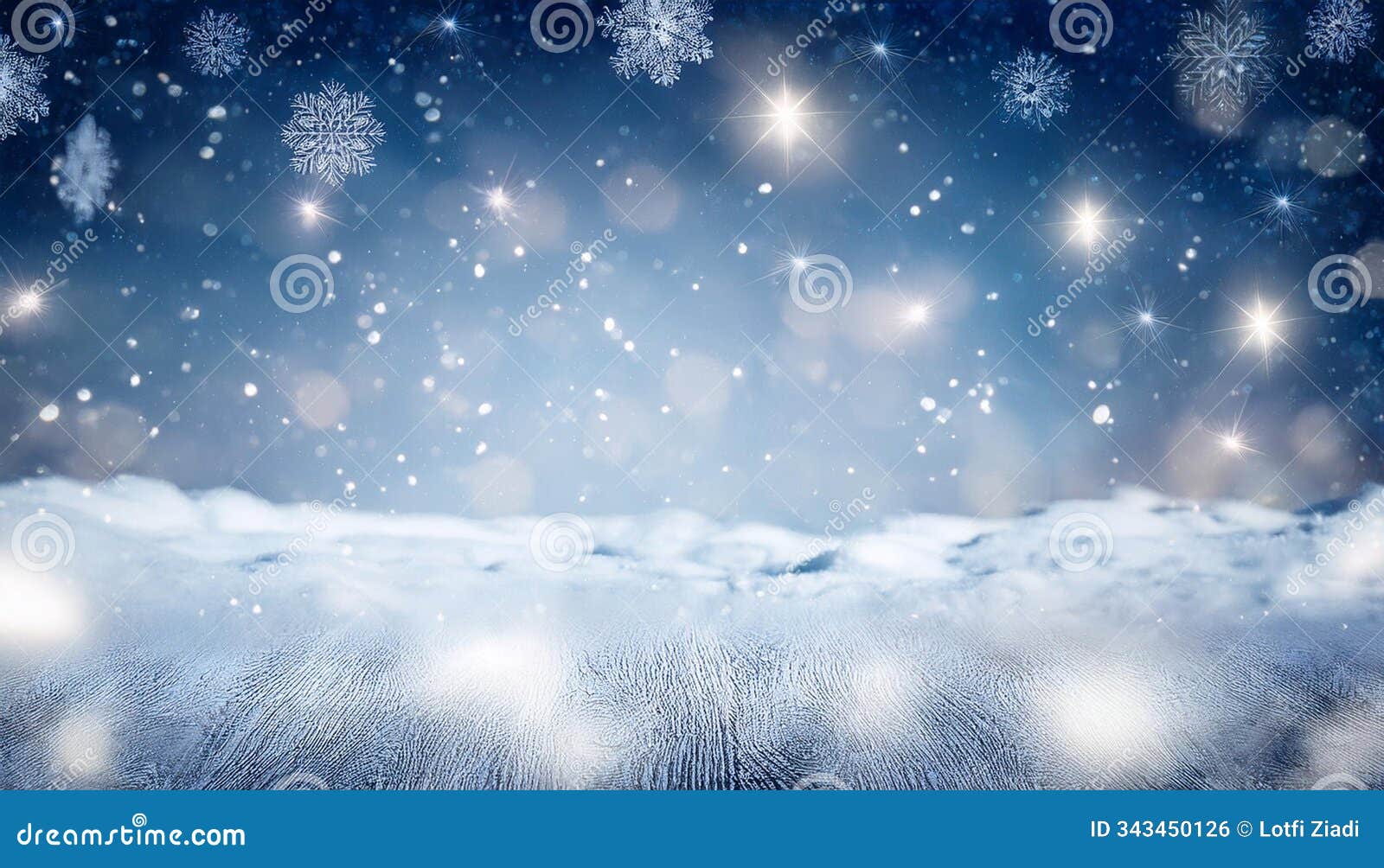 Christmas Abstract Background with Snow and Stars Stock Illustration ...