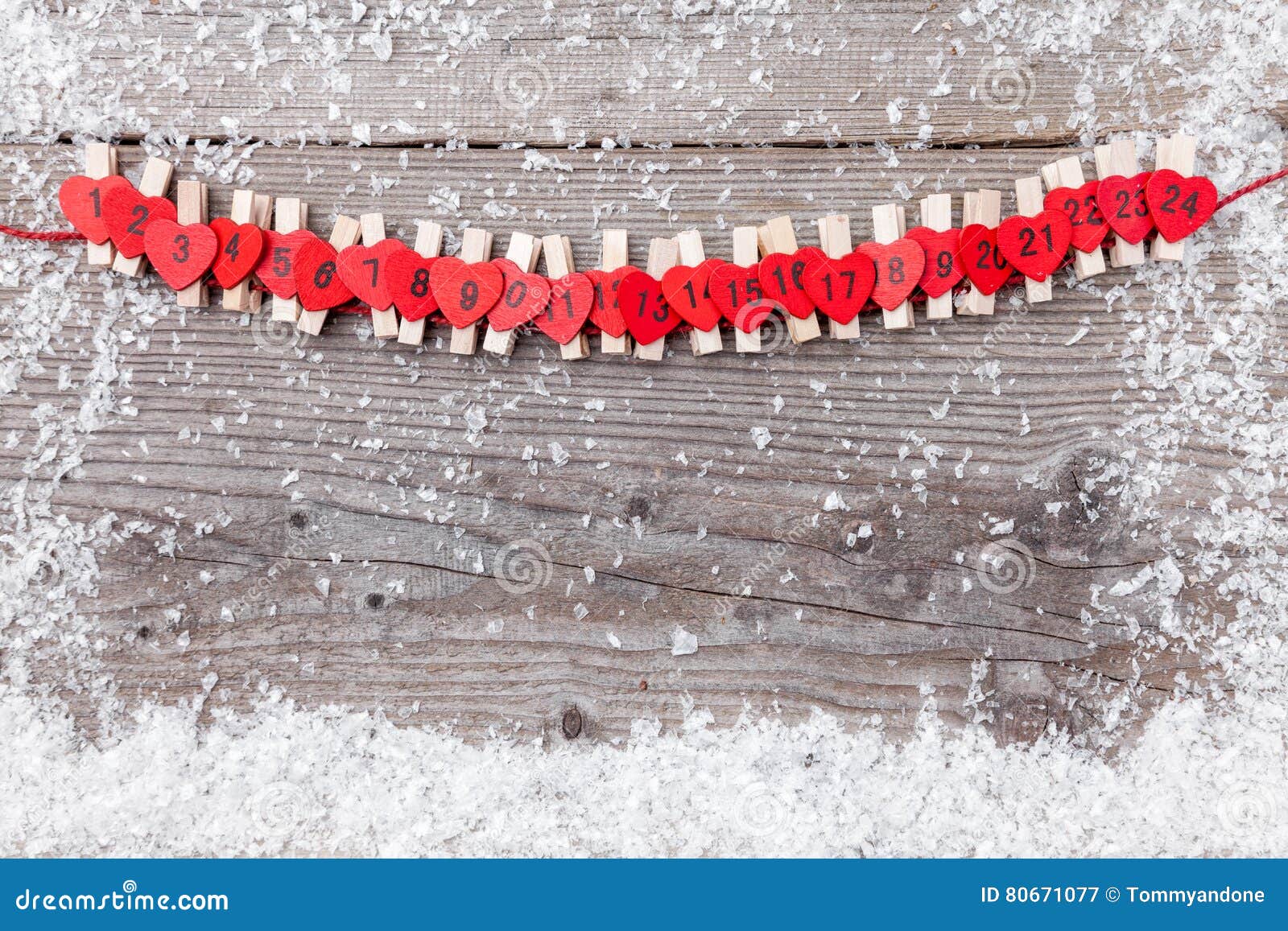 Christmas Advent Calendar with Snow Stock Image - Image of merry ...