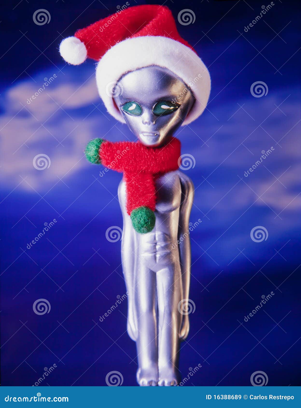 Christmas Alien stock image. Image of holiday, space - 16388689